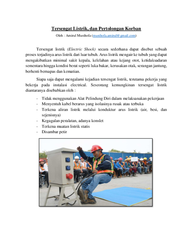 (PDF) Tersengat Listrik, dan Pertolongan Korban