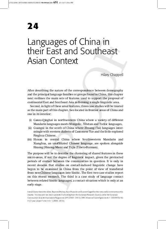 (PDF) Languages of China in their Southeast Asian context