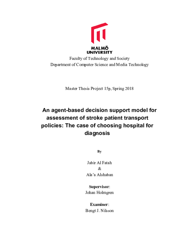 (PDF) An agent-based decision support model for assessment of stroke ...