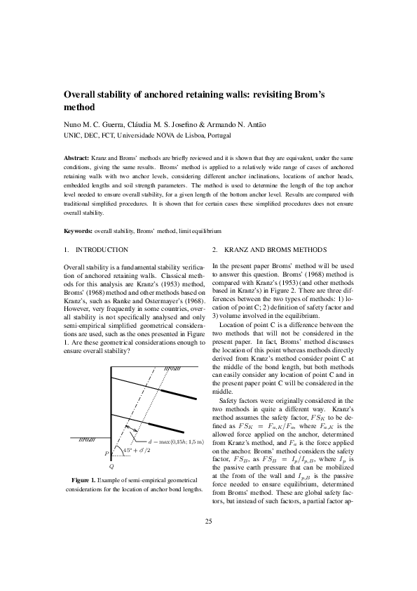 (PDF) Overall stability of anchored retaining structures: revisiting ...
