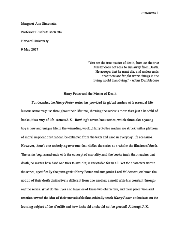 (PDF) Harry Potter and the Master of Death