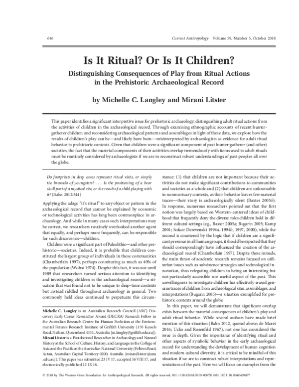 (PDF) Is It Ritual? Or Is It Children? Distinguishing Consequences of ...