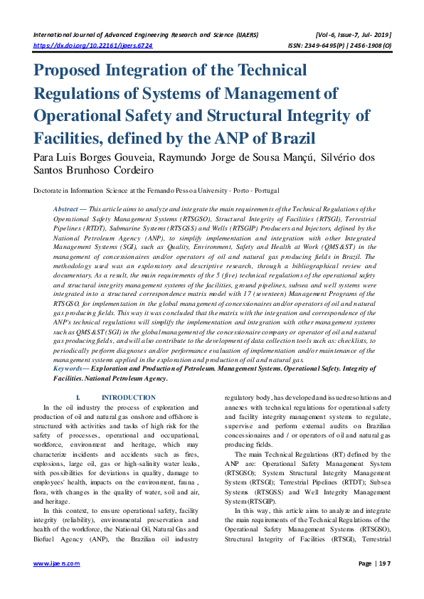 (PDF) Proposed Integration of the Technical Regulations of Systems of ...