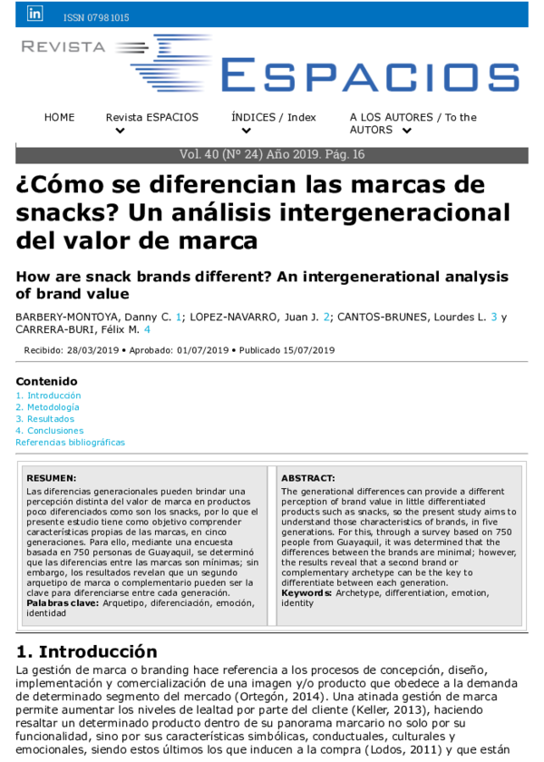 (PDF) Cómo se diferencian las marcas de snacks? Un análisis ...