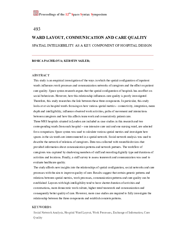 (PDF) WARD LAYOUT, COMMUNICATION AND CARE QUALITY SPATIAL ...