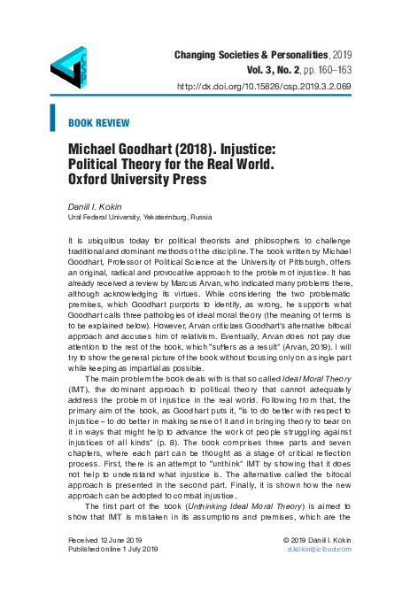 (PDF) Michael Goodhart (2018). Injustice: Political Theory for the Real ...