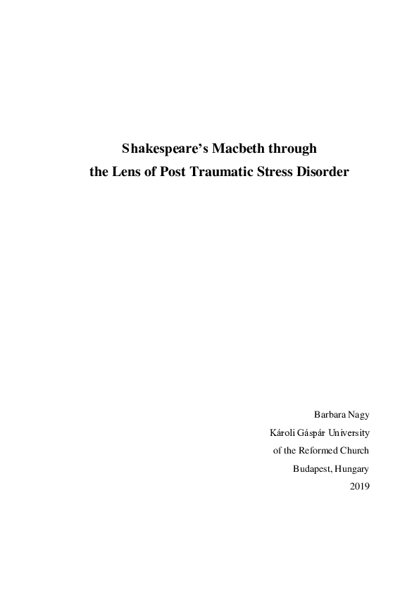 (PDF) Shakespeare's Macbeth through the Lens of Post Traumatic Stress ...