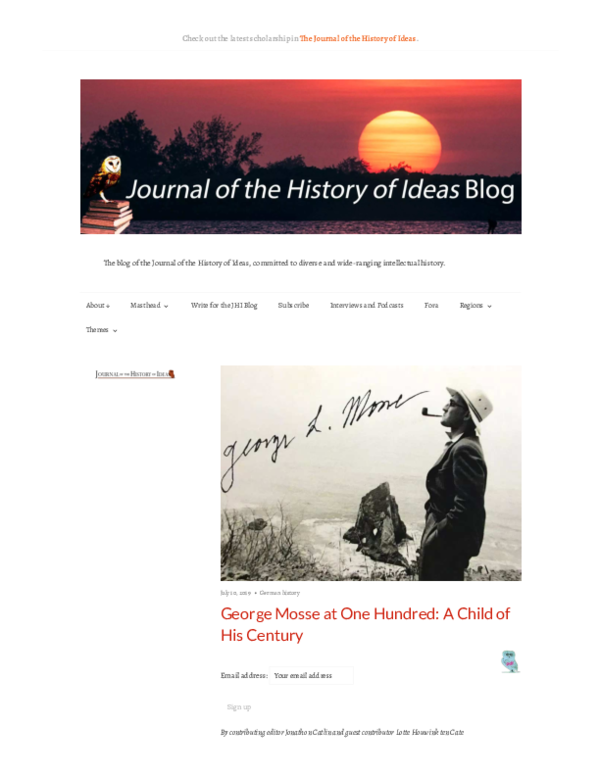 (PDF) George Mosse at One Hundred: A Child of His Century