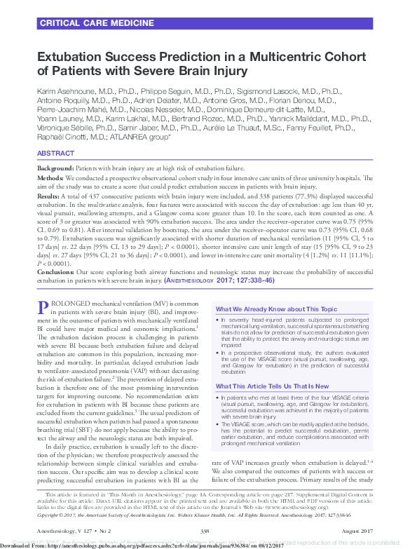 (PDF) TBI-Extubation Fasttrack