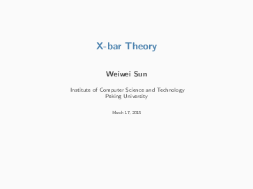 (PDF) X-bar Theory