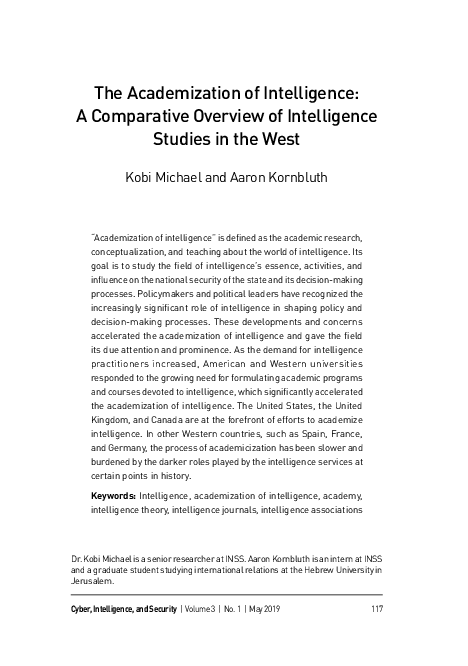 (PDF) The Academization of Intelligence: A Comparative Overview of ...