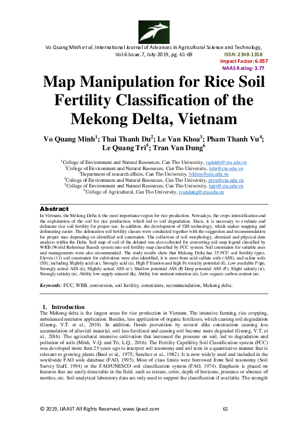 (PDF) Map Manipulation for Rice Soil Fertility Classification of the ...