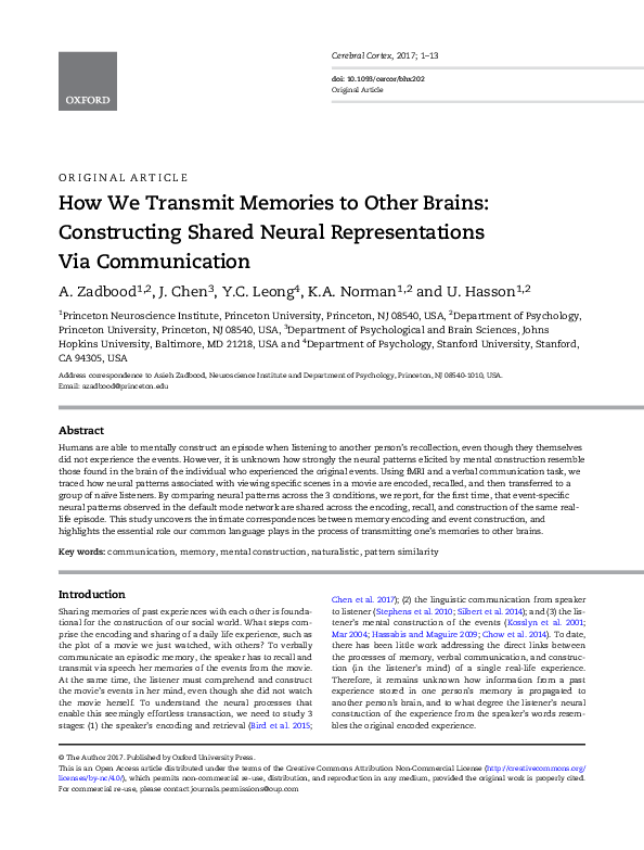 (PDF) I can make your brain look like mine | Uri Hasson - Academia.edu