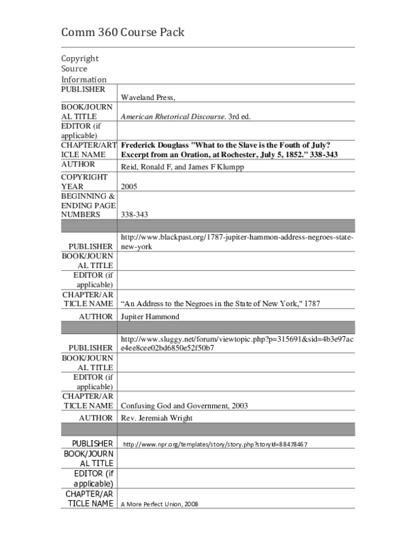 (DOC) African American Rhetoric and Public Address