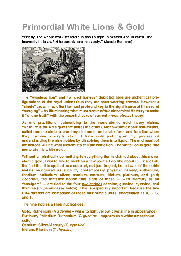 (PDF) PRIMORDIAL WHITE LIONS AND GOLD (ENLARGED VERSION)