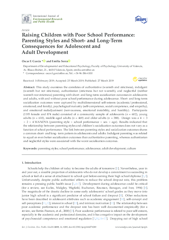 (PDF) Raising Children with Poor School Performance: Parenting Styles ...