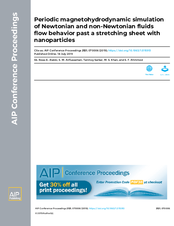 (PDF) Periodic magnetohydrodynamic simulation of Newtonian and non-Newtonian fluids flow ...