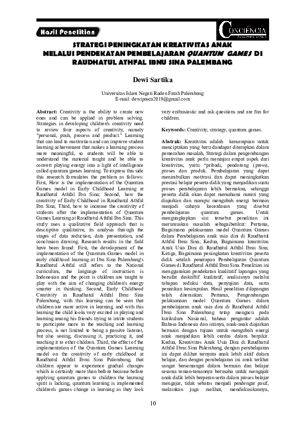 (PDF) STRATEGI PENINGKATAN KREATIVITAS ANAK MELALUI PENDEKATAN PEMBELAJARAN RAUDHATUL ATHFAL ...