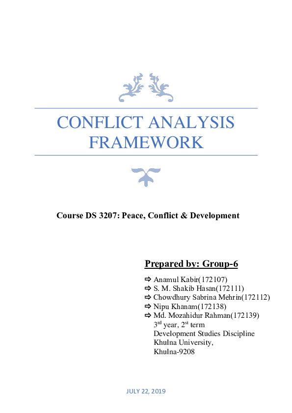 (PDF) CONFLICT ANALYSIS FRAMEWORK