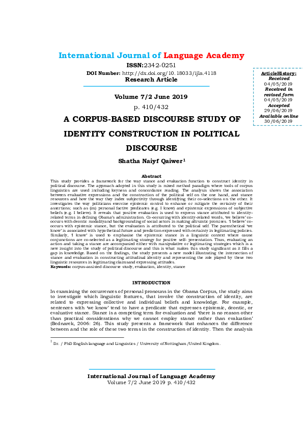 (PDF) International Journal of Language Academy A CORPUS-BASED ...