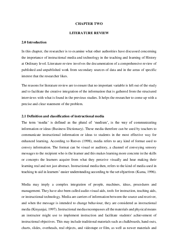 (DOC) CHAPTER TWO LITERATURE REVIEW