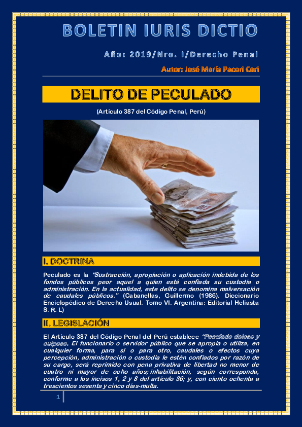 (PDF) DELITO DE PECULADO