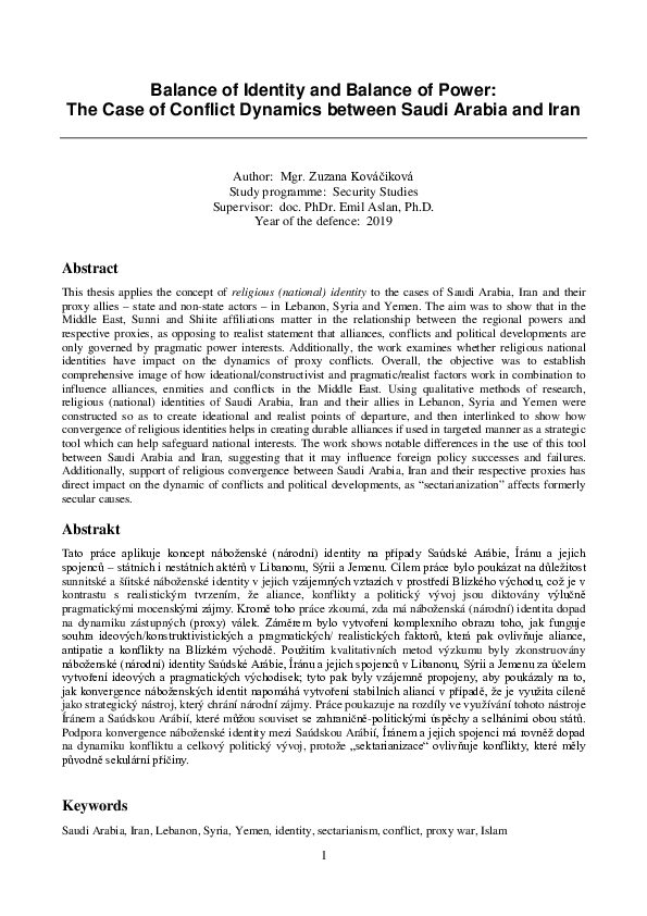 (PDF) Balance of Identity and Balance of Power: The Case of Conflict ...