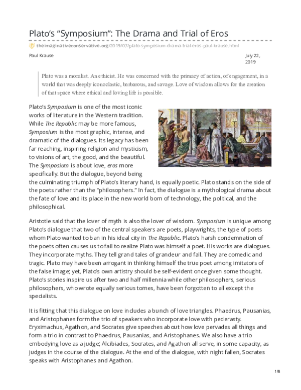 (PDF) Plato's Symposium: The Drama and Trial of Eros
