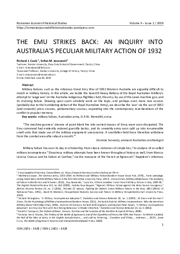 (PDF) The Emu Strikes Back: An Inquiry into Australia's Peculiar ...