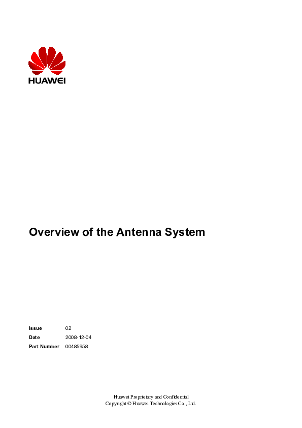 (PDF) Overview of the Antenna System Issue 02- Huawei Technologies