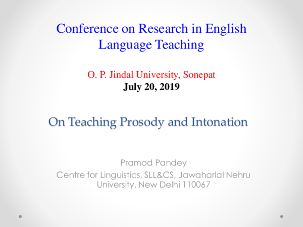 (PPT) On Teaching Prosody&Intonation-
