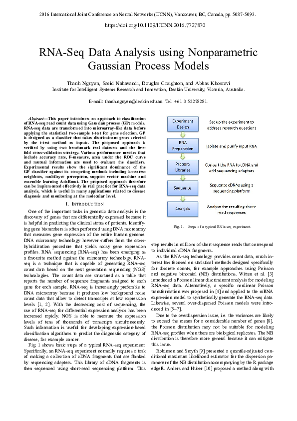 (PDF) RNA-Seq Data Analysis using Nonparametric Gaussian Process Models