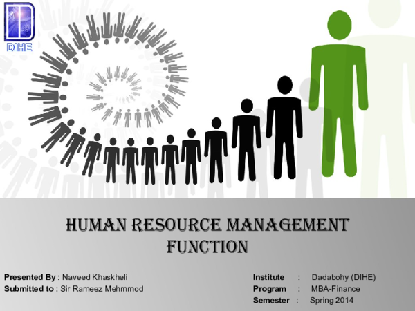 (PDF) Human ResouRce management Function