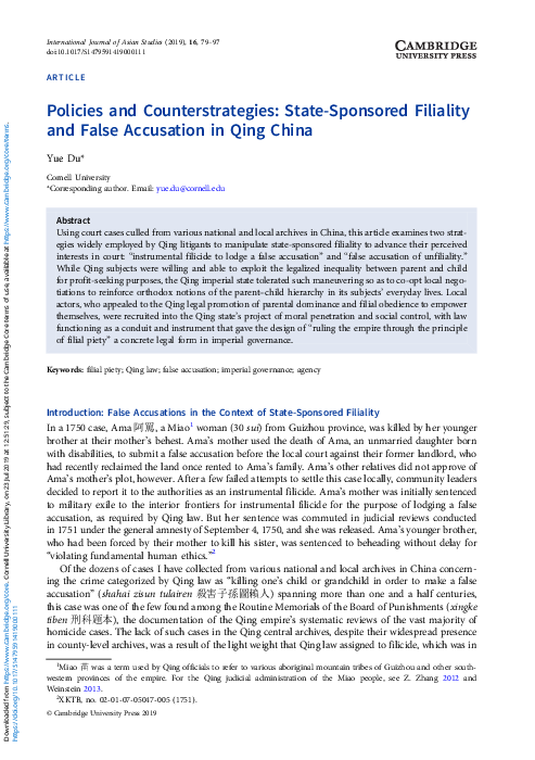 (PDF) "Policies and Counterstrategies: State-Sponsored Filiality and ...