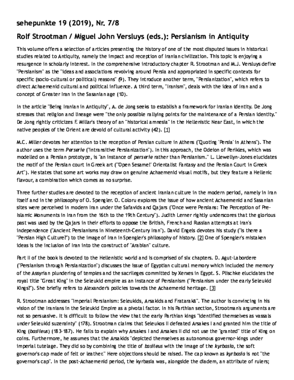 (PDF) Review of: Rolf Strootman / Miguel John Versluys (eds ...
