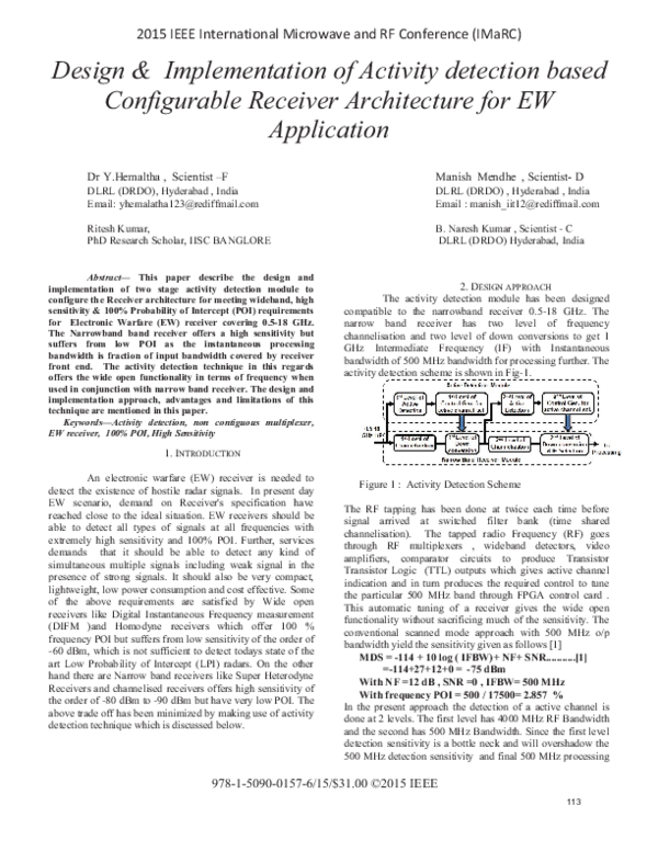 (PDF) Design & Implementation of Activity detection based Configurable Receiver Architecture for ...