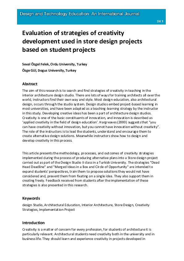 Pdf Evaluation Of Strategies Of Creativity Development Used In Store