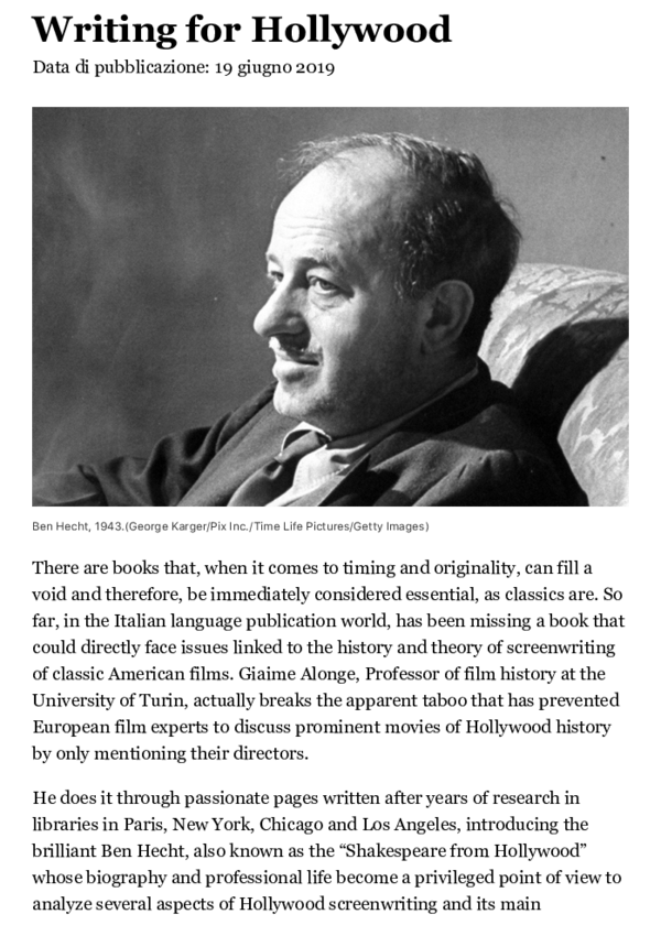 (PDF) Writing for Hollywood