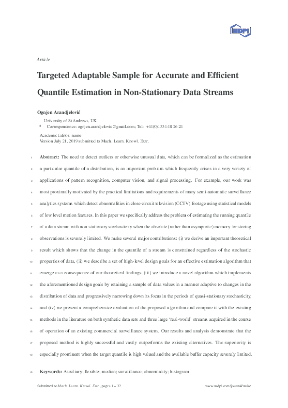 (PDF) Targeted Adaptable Sample for Accurate and Efficient Quantile Estimation in Non-Stationary ...