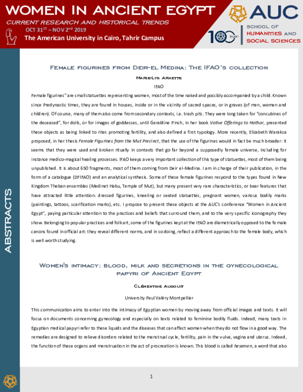 (PDF) WOMEN IN ANCIENT EGYPT CURRENT RESEARCH AND HISTORICAL TRENDS ...