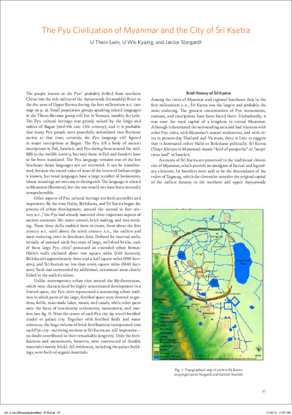 (PDF) The Pyu Civilization of Myanmar and the City of Śrī Ks · etra