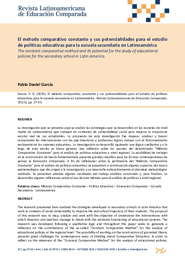 (PDF) El método comparativo constante y sus potencialidades para el ...
