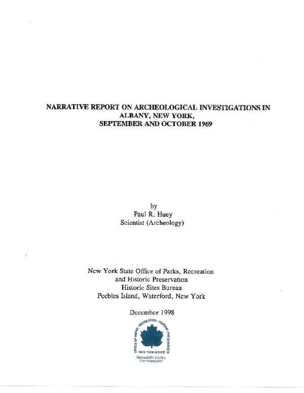 (PDF) Narrative Archaeological Report, Albany, 1969