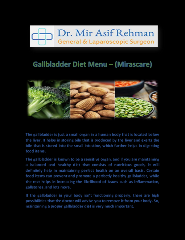 (PDF) Gallbladder Diet Menu | Dr. Mir Asif Rehman - Academia.edu