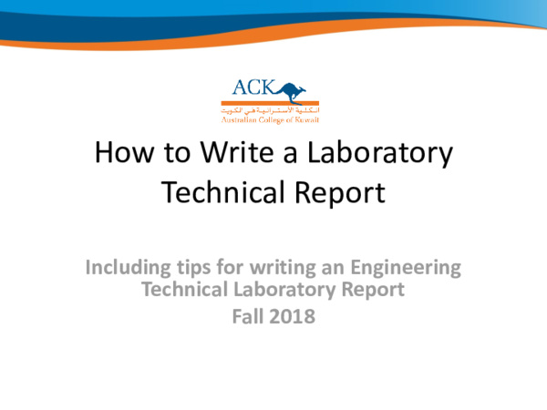 (PDF) How to Write a Laboratory Technical Report Including tips for ...