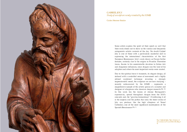 (PDF) Gabriel Joly - Study of a sculpture newly revealed by the IOMR ...