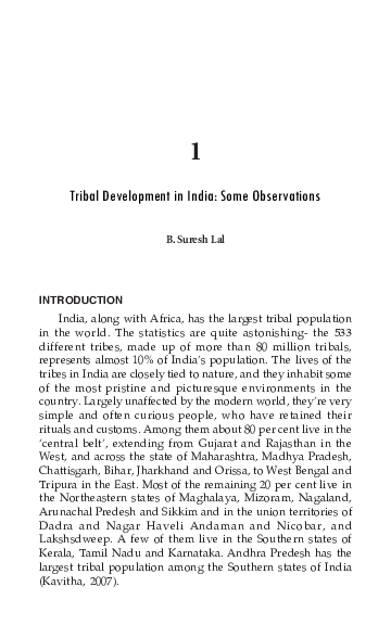 (PDF) Tribal Development in India: Some Observations