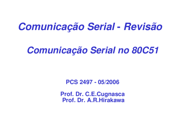 (PDF) Comunicação Serial -Revisão Comunicação Serial no 80C51