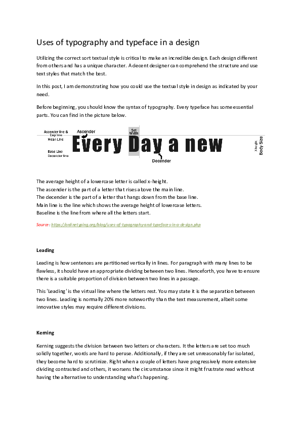 (PDF) Uses of typography - Different types of fonts