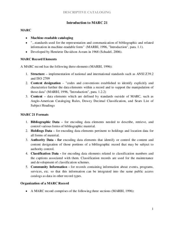 (PDF) DESCRIPTIVE CATALOGING